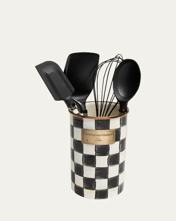 MACKENZIE-CHILDS Courtly Check Enamel Utensil Set