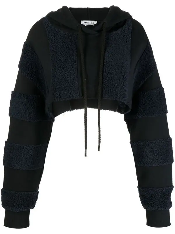 Monse Panelled Cropped Hoodie