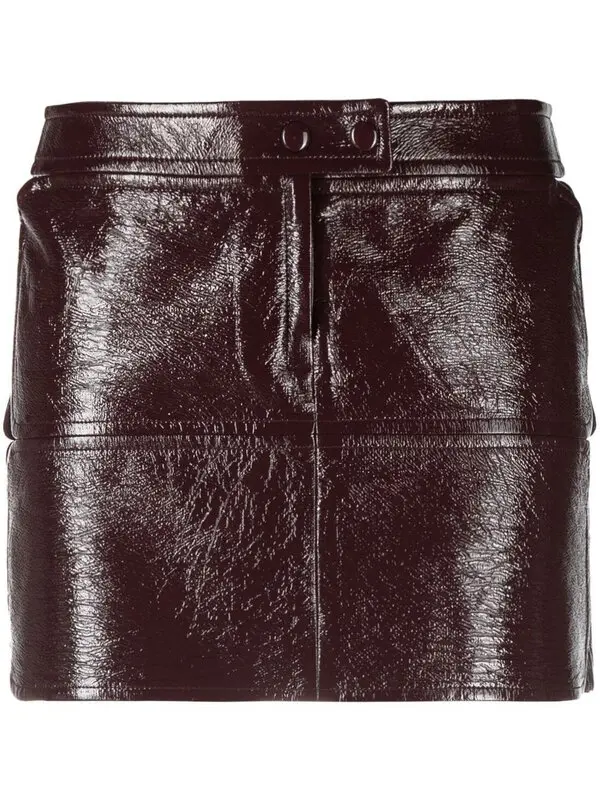 COURREGES Patent Mini Skirt - Purple