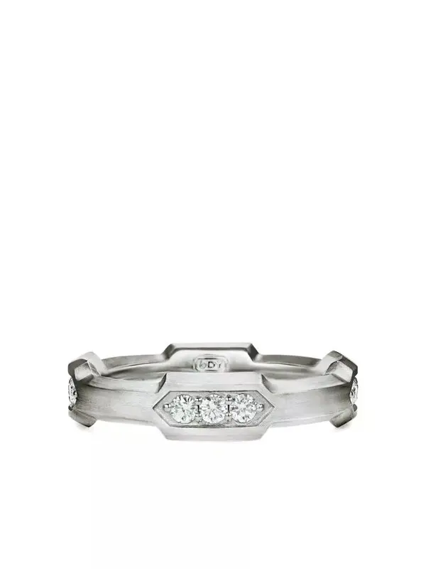 David Yurman Sterling Diamond Band Ring - Silver