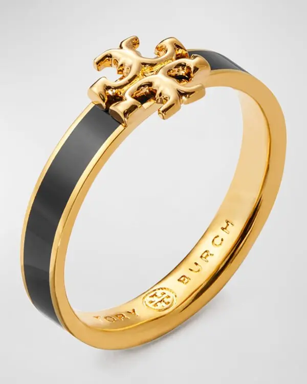 Tory Burch Kira Enamel Ring - Black