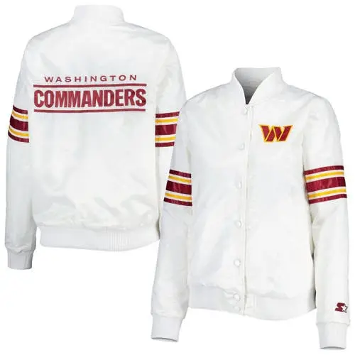 Starter Washington Commanders Line Up Satin Full-Snap Varsity Jacket ...