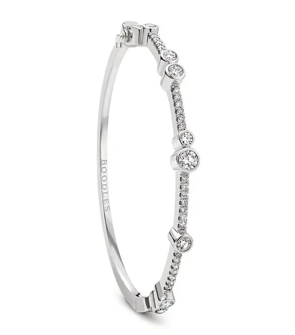 BOODLES Platinum And Diamond Waterfall Bangle - Silver