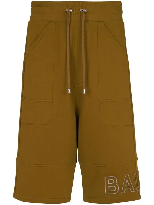 Balmain Logo-print Organic-cotton Shorts