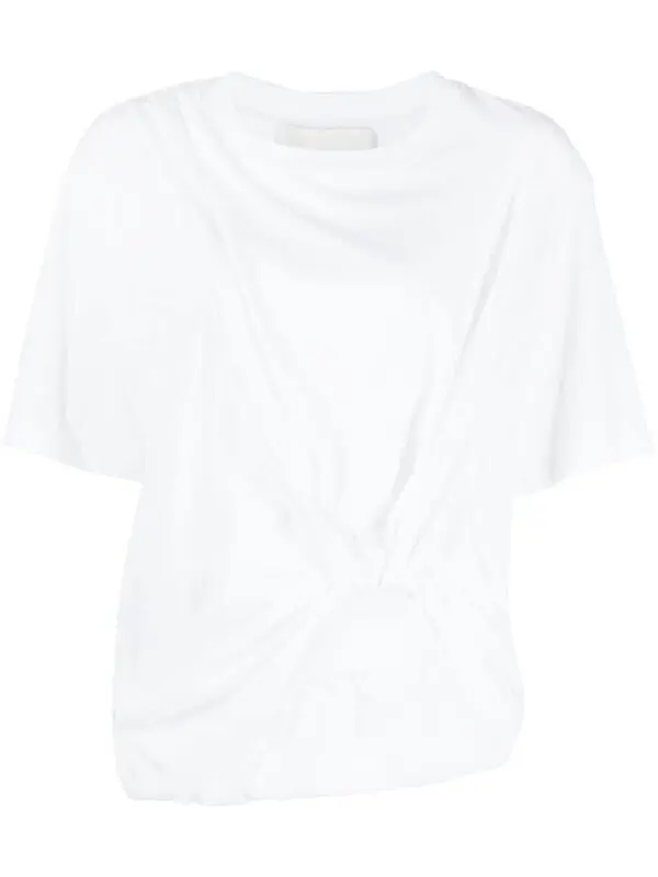 3.1 Phillip Lim Drape-detail Cotton T-shirt