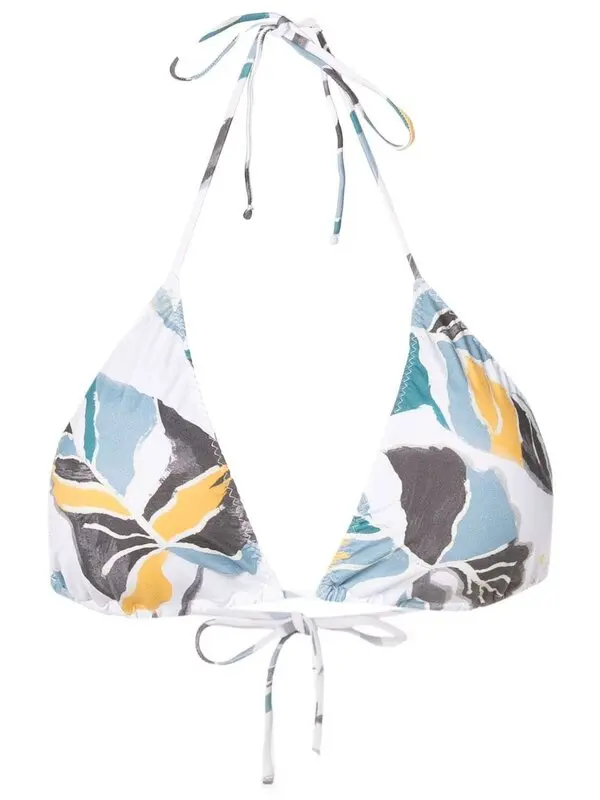 CLUBE BOSSA Ava Leaf-print Bikini Top - Blue