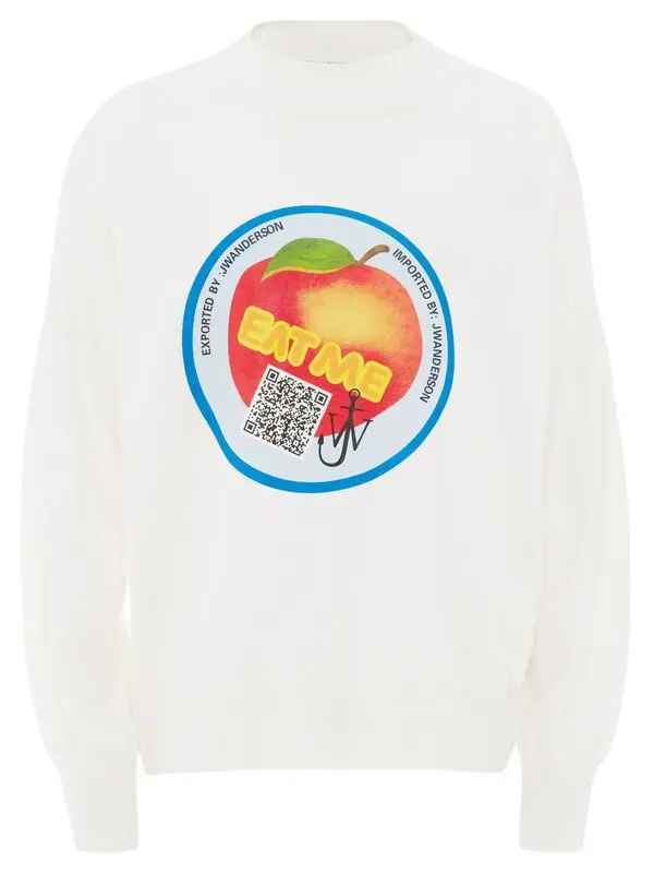 JW Anderson Eat Me Print Knit Jumper - White