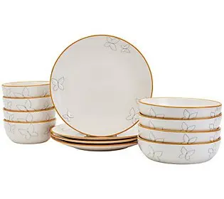 TABLETOPS UNLIMITED 12-piece Monarch Dinnerware Set - One-color ...