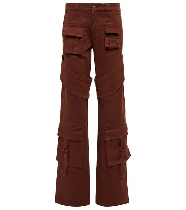 Blumarine Cotton Canvas Cargo Pants - Red