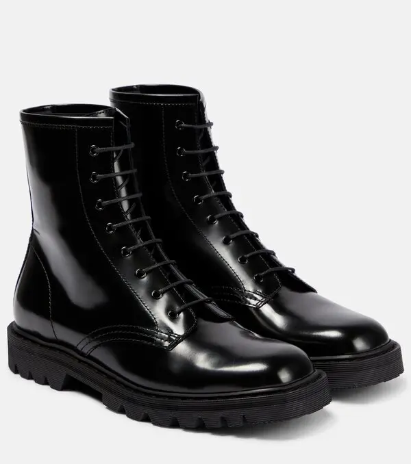 THE ROW Ranger Patent Leather Ankle Boots
