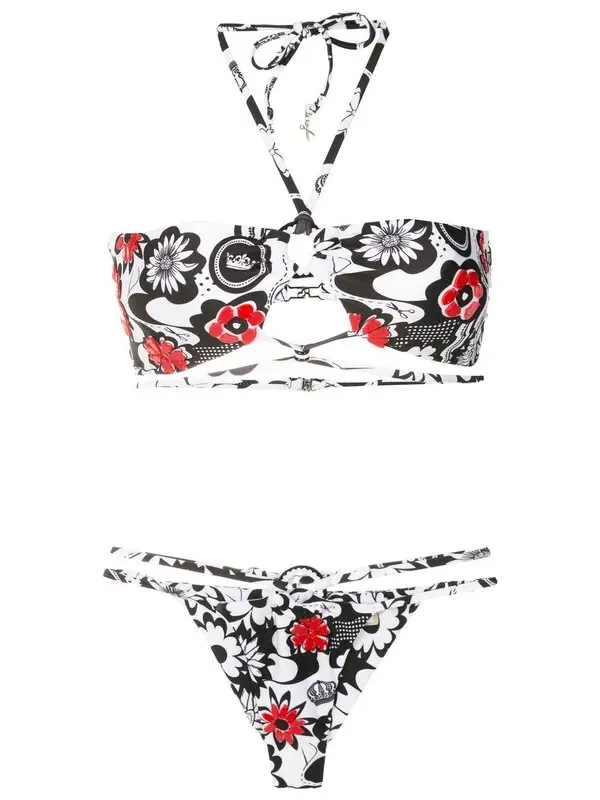 AMIR SLAMA Floral-print Bikini Set