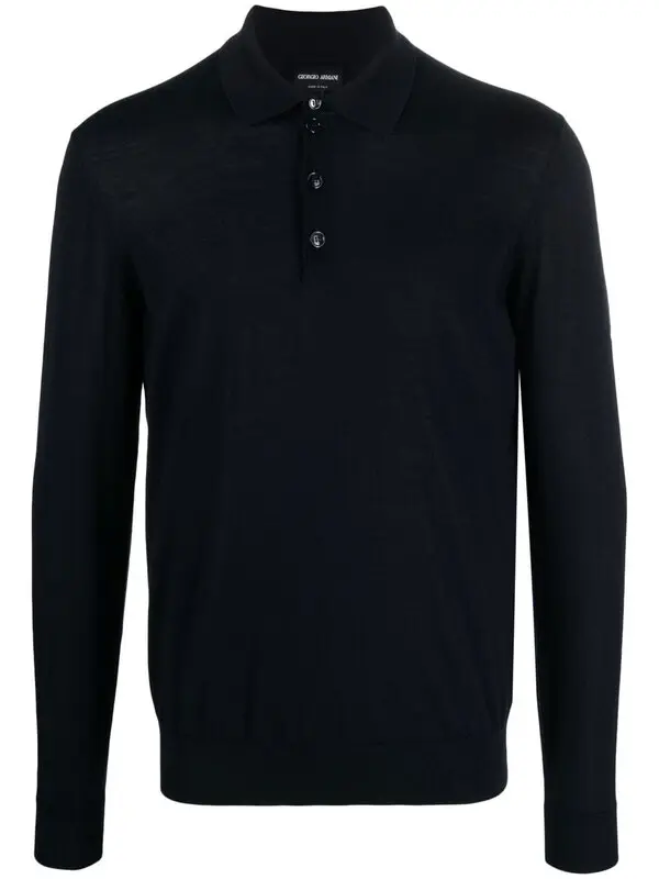 Giorgio Armani Button-front Long-sleeved Polo Shirt
