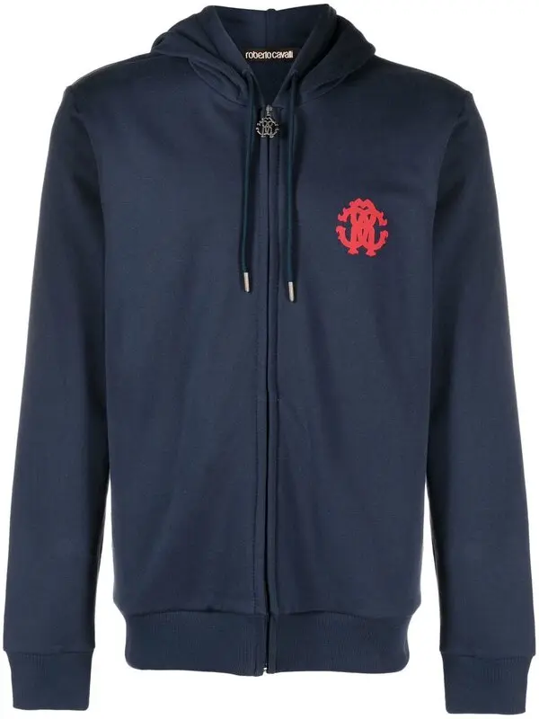 Roberto Cavalli Logo-print Zip-up Hoodie