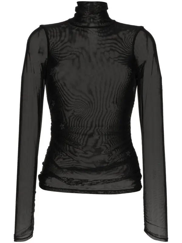 Cinq À Sept Crystal-embellished Tulle T-shirt