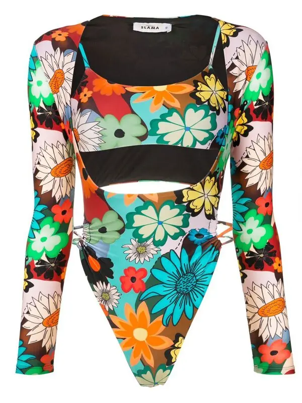 AMIR SLAMA Floral-print Swimsuit
