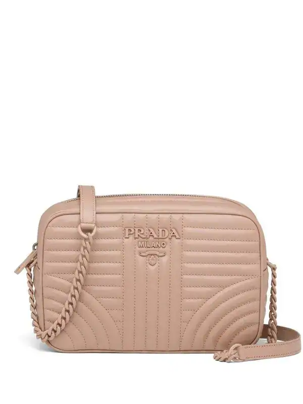 Prada Diagram Quilted Camera Bag Neutrals Editorialist