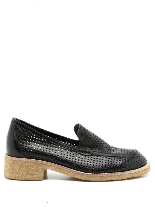 STUDIO CHOFAKIAN Ronnie Perforated Loafers - Black
