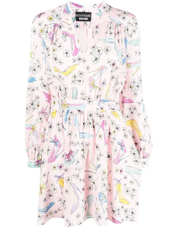 Boutique Moschino Floral-print Mini Dress - Pink