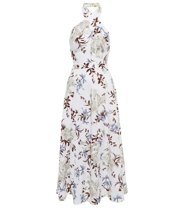 Erdem Helena Floral Linen Midi Dress In Multicoloured - 40% Off |  Editorialist