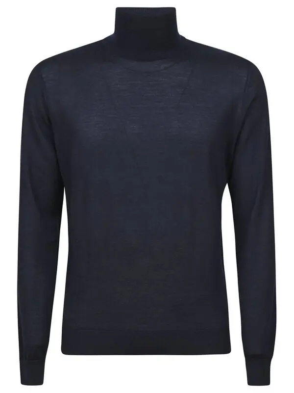 EDDY MONETTI Cashmere & Silk Turtleneck Sweater - Blue | Editorialist