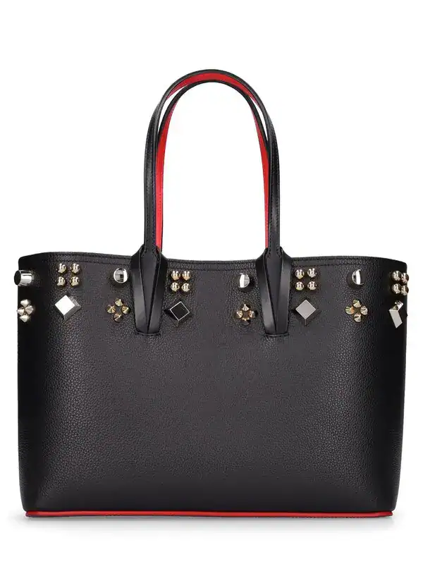 CHRISTIAN LOUBOUTIN Small Cabata Spiked Leather Tote Bag - Black,multi ...