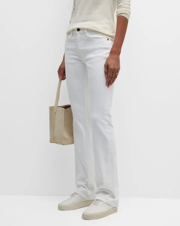 Lafayette 148 New York Mercer Kick Flare Jeans - Washed Plaster