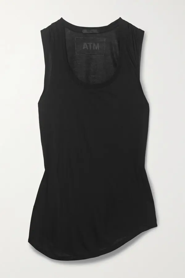 ATM Anthony Thomas Melillo Asymmetric Modal-jersey Tank - Black