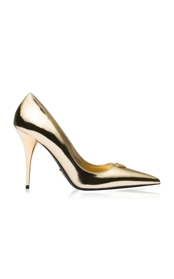 Prada Metallic Leather Pointed-toe Pumps