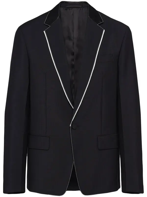 Prada Single-breasted Mohair-wool Jacket - Black