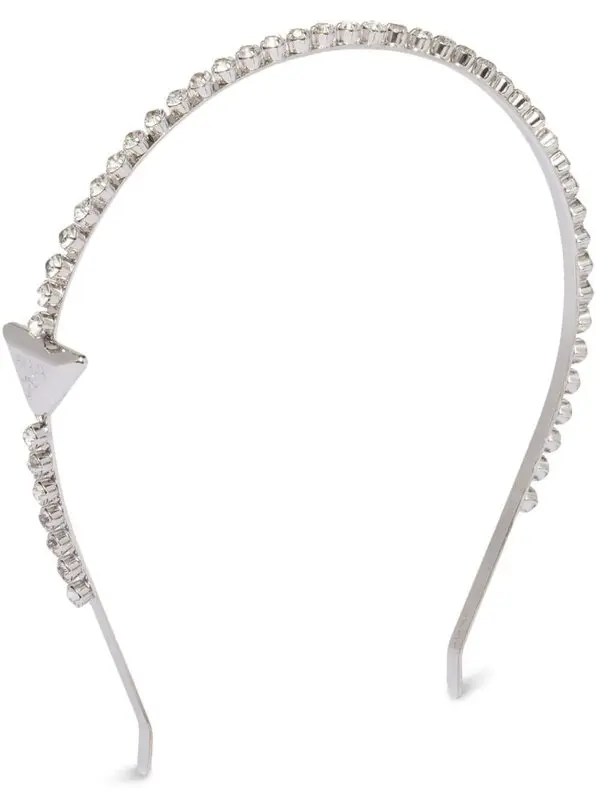 Prada Crystal-embellished Headband - Silver