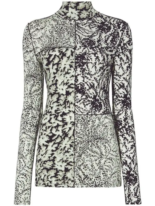 Proenza Schouler White Label Floral-print Mock Neck Top - Neutrals