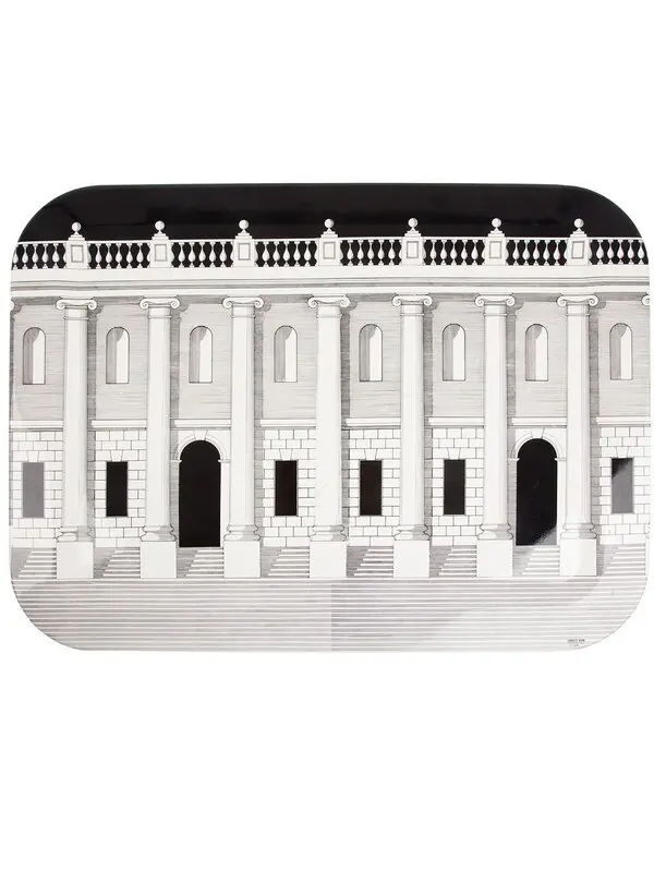 FORNASETTI Graphic-print Wood Tray