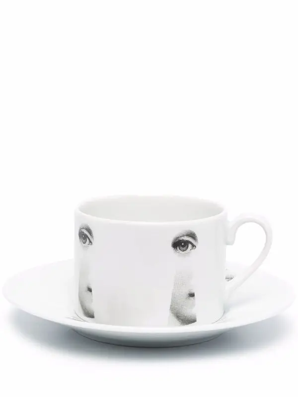 FORNASETTI Graphic-print Porcelain Tea Set