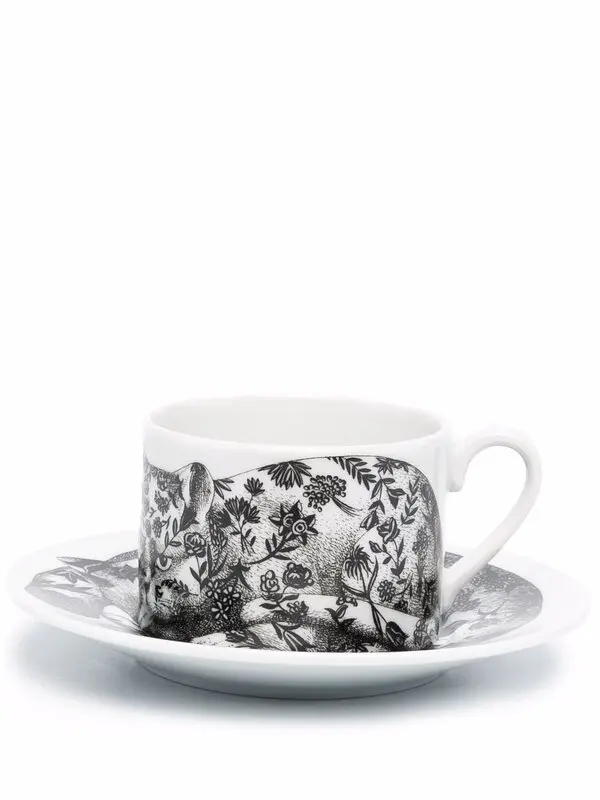 FORNASETTI Illustration-print Porcelain Tea Set