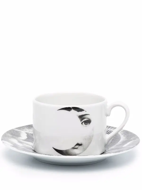 FORNASETTI Graphic-print Porcelain Tea Set