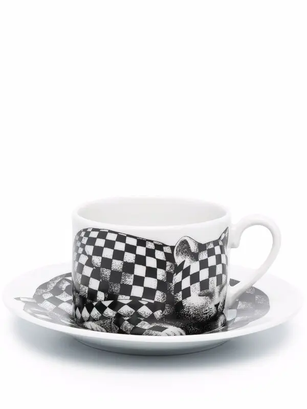 FORNASETTI Graphic-print Porcelain Tea Set