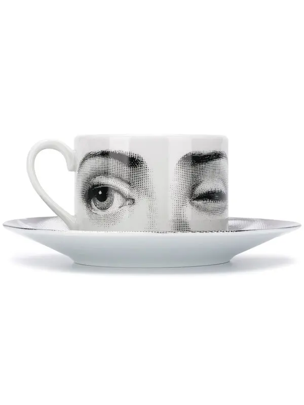 FORNASETTI Patterned Decorative Cup And Saucer
