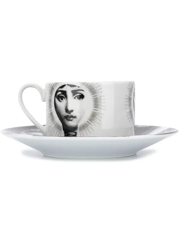 FORNASETTI Patterned Decorative Cup And Saucer