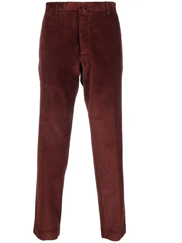 DELL'OGLIO Corduroy Straight-leg Trousers - Red