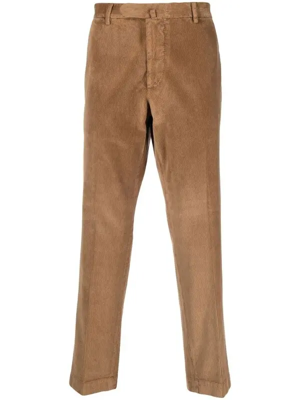 DELL'OGLIO Corduroy Straight-leg Trousers - Brown