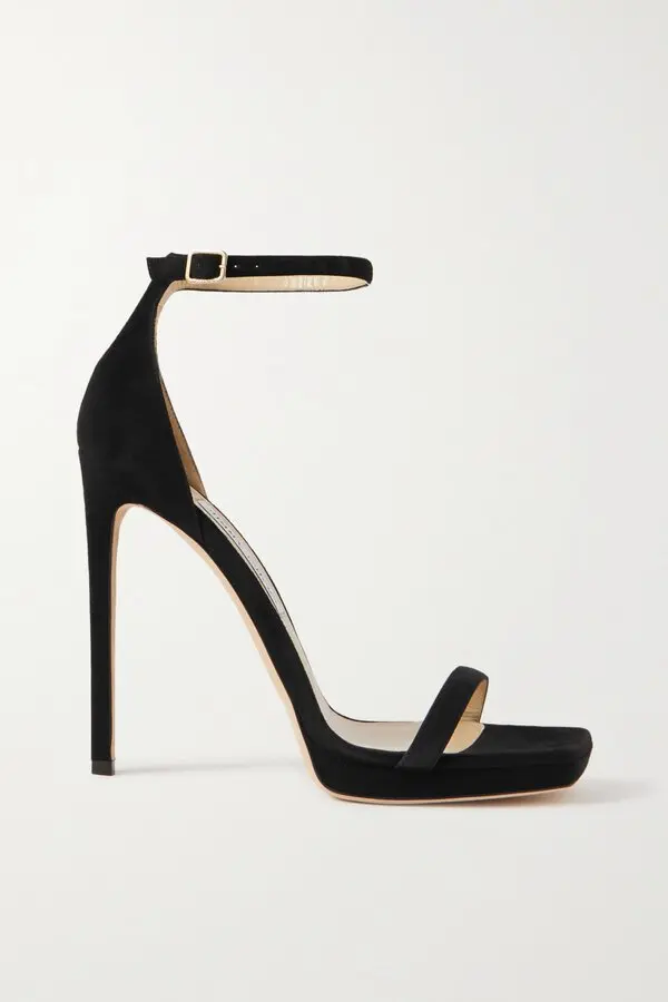 JIMMY CHOO Alva 120 Suede Sandals - Black