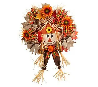 NEARLY NATURAL 30' Fall Wreath With Sunflower A Nd Pumpkin