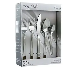 MEGACHEF Cravat 20-piece Flatware Utensil Set I N Silver