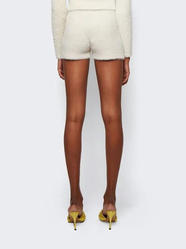 Jacquemus Le Short Neve Fluffy Bike Shorts - White