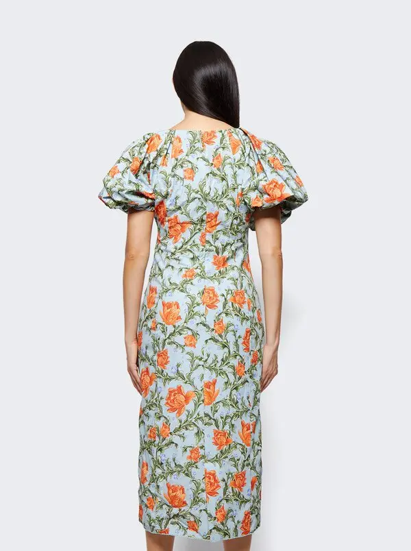 Agua Bendita Camelia Midi Dress - Blue