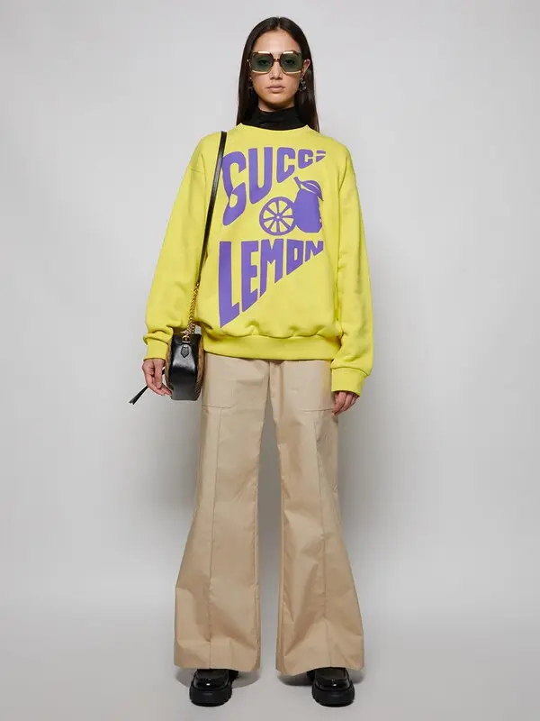 Gucci Lemon Logo Sweatshirt - Lime Yellow | Editorialist