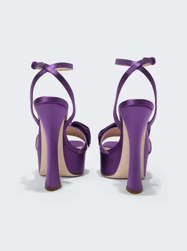 Miu Miu Satin Platform Sandals Violet Editorialist