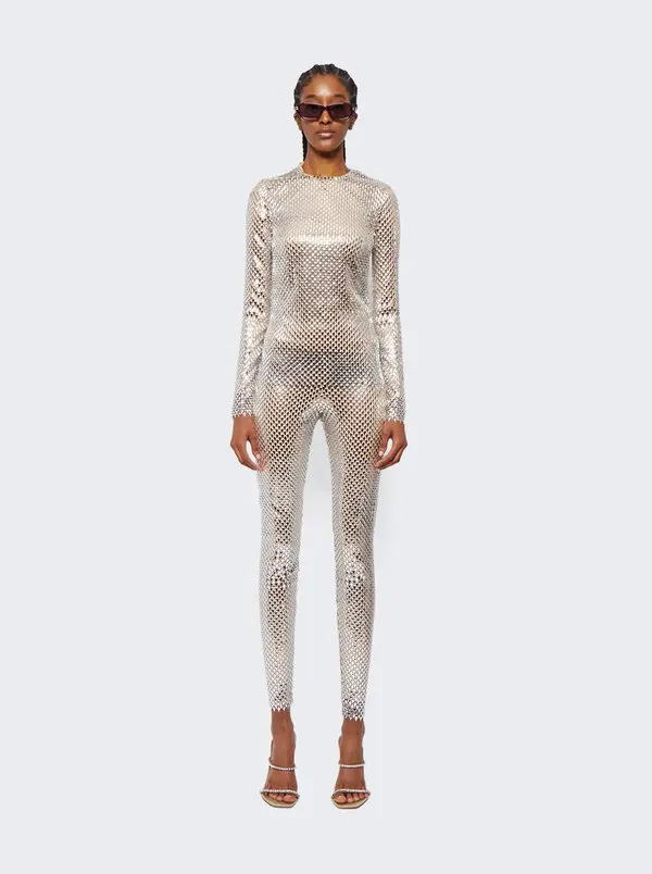 Burberry Metallic Paillette-embellished Mesh Top