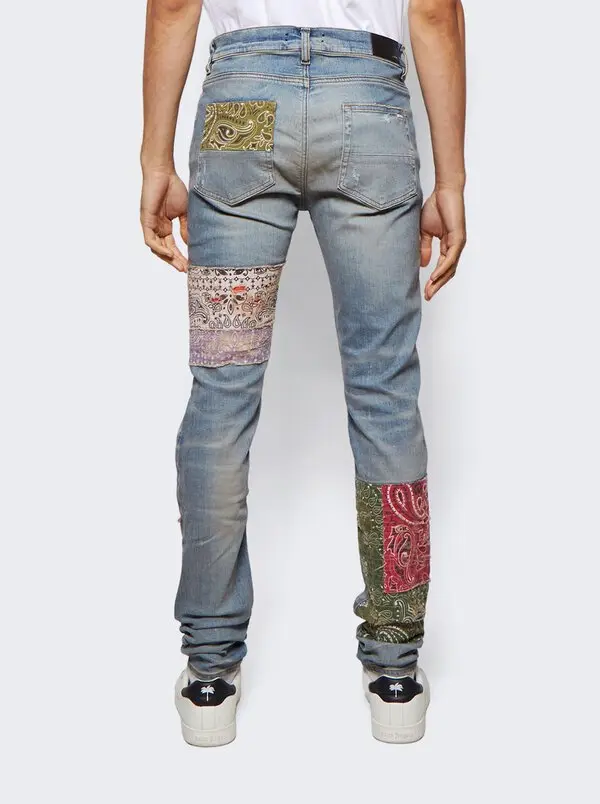 Buy Amiri Bandana Art Patch Jeans - Clay Indigo At 60% Off | Editorialist