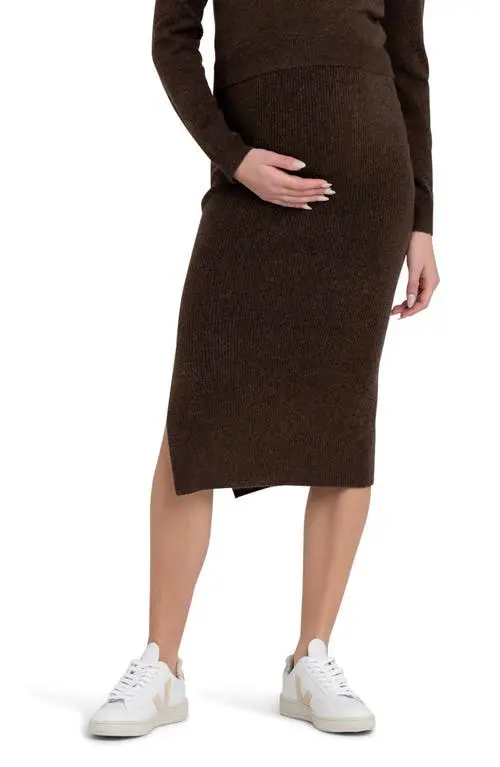 RIPE MATERNITY Dani Rib-stitch Skirt - Chocolate